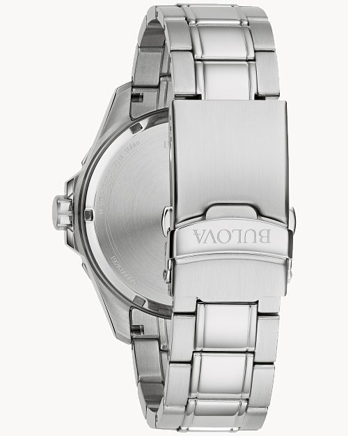 Black Dial Stainless Steel Bracelet Marine Star 96B382 | Bulova Black Dial Stainless Steel Bracelet Marine Star 96B382 | Bulova
